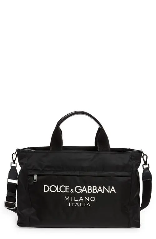 Dolce & Gabbana 3d Dg Logo Graphic Nylon Holdall - Black/ Blac