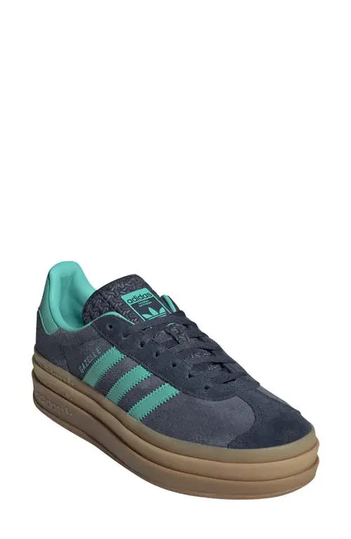Adidas Gazelle Bold Platform Sneakers - Shadow Navy/acid Mint/ink