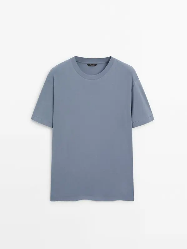 ★Massimo Dutti★ 100% cotton medium weight t-shirt Massimo Dutti 100% Cotton Medium Weight T-Shirt - Blue