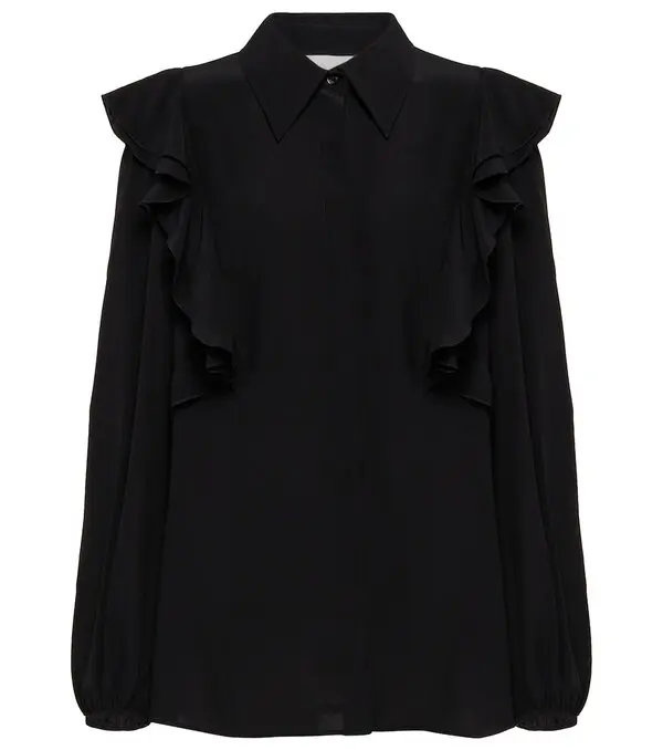 Chloé Ruffle-trimmed Silk Shirt