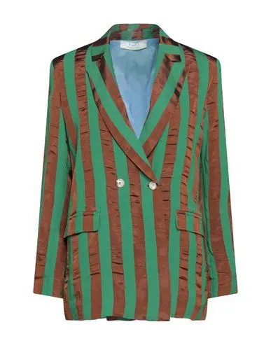 KAOS Striped Double-breasted Blazer - Green