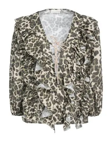 HAVEONE Leopard-print V-neck Top - Green