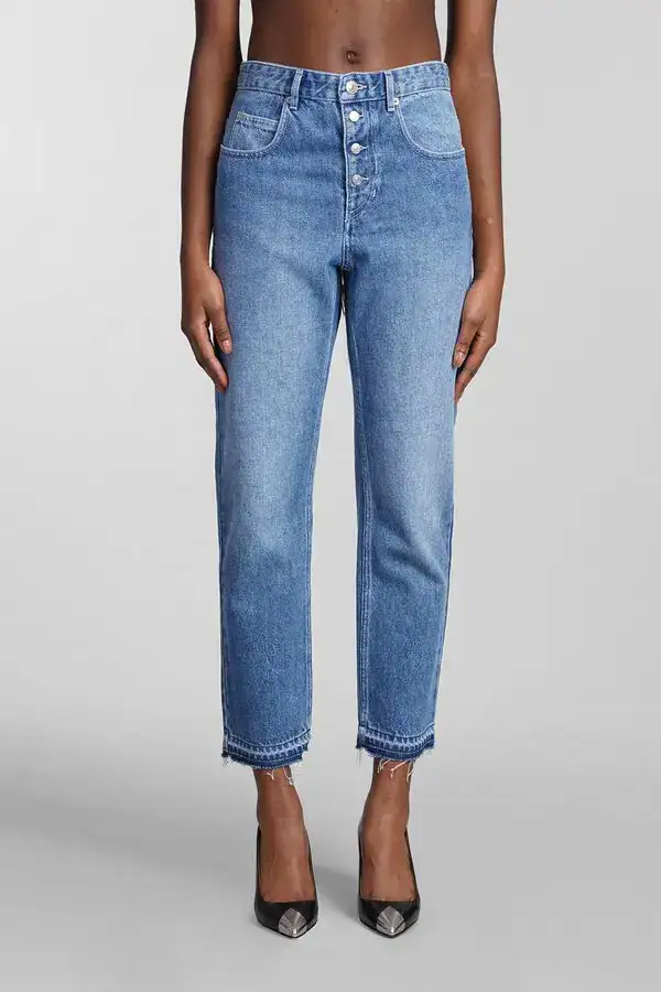 Isabel Marant Belden Jeans In Denim - Blue | Editorialist
