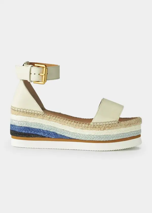See By Chloé Glyn Colorblock Wedge Espadrille Sandals - Natural ...