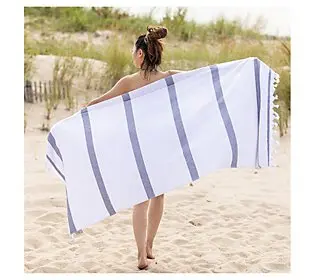 SUPERIOR Tropical Oversized Stripe Fouta Beach Owel
