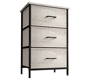 SORBUS Nightstand Dresser With 3 Faux Wood Draw Ers