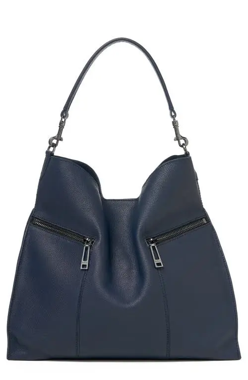 Botkier Trigger Pebbled Leather Hobo - Navy | Editorialist