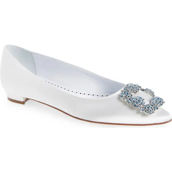 Manolo Blahnik Hangisi Flat - Cream