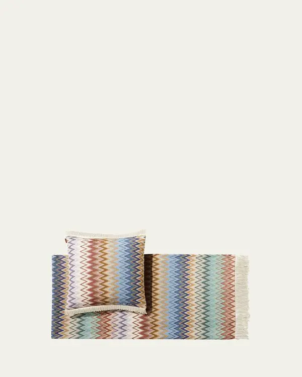 Missoni Margot Chevron Fringe Throw Rug - Nero Multi