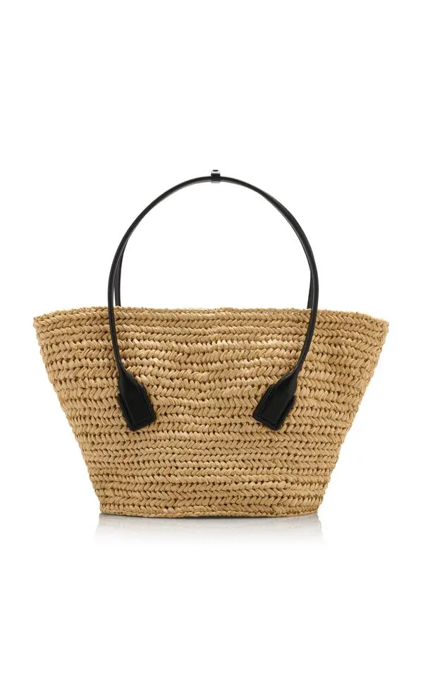 Bottega Veneta Medium Arco Crochet Raffia Tote - Black