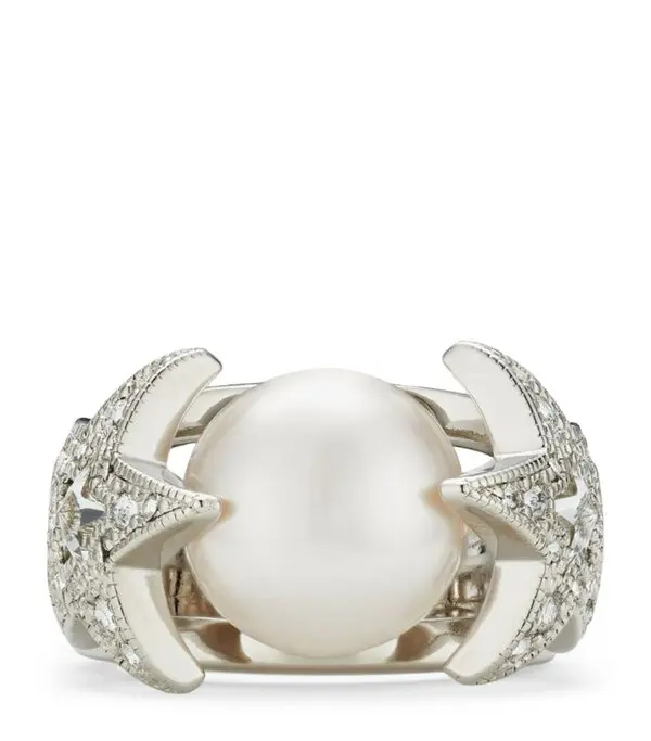 JIMMY CHOO Crystal Star Ring - Silver | Editorialist