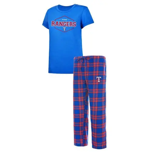 CONCEPTS SPORT Red Texas Rangers Badge T-shirt & Pajama Pants Sleep Set ...