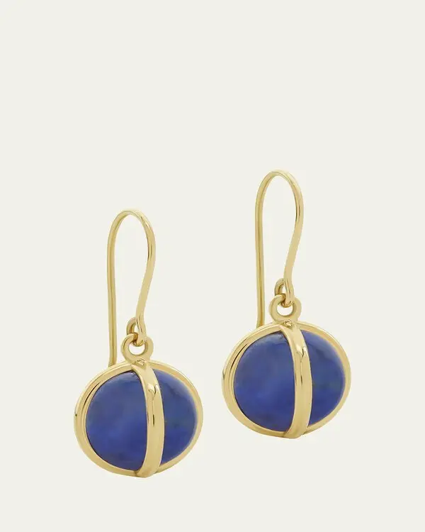 L. KLEIN Celeste 18k Gold Drop Earrings - Lapis
