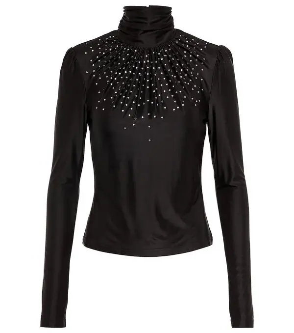Rabanne Embellished Turtleneck Top