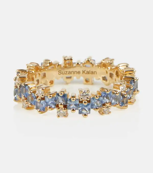 SUZANNE KALAN 18kt Gold Ring With Sapphires And Diamonds