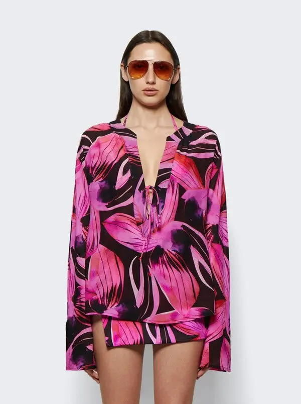 LOUISA BALLOU Caftan Blouse - Pink