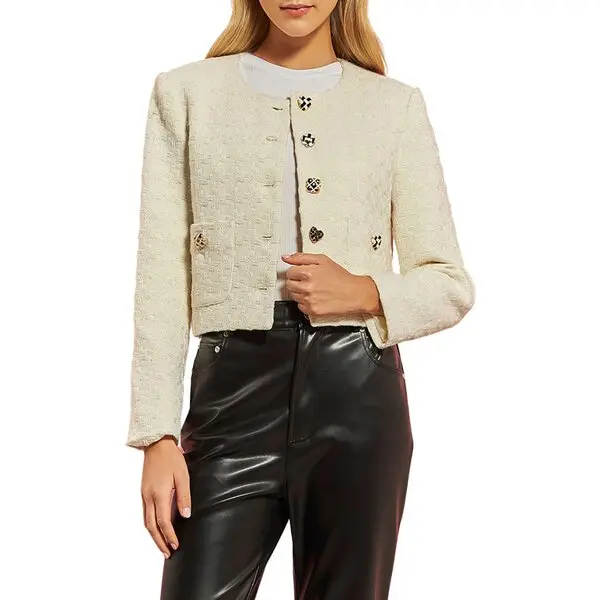 English Factory Houndstooth Crop Jacket