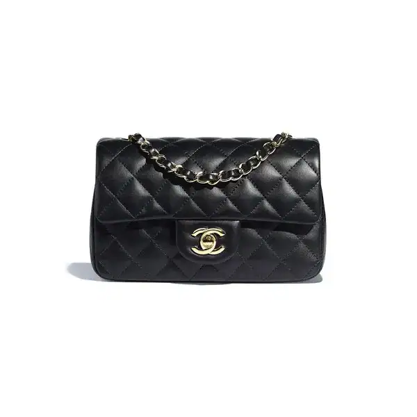 CHANEL シャネル ミニバッグ ポーチ チャコールグレー×ホワイト Chanel Metallic Caviar Quilted Mini Rectangular CC Slide Flap