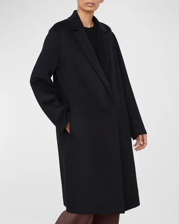 Vince Classic Straight Wool-blend Coat - Deep Oak