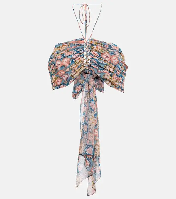 Etro Printed Halterneck Crop Top