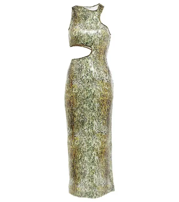 Stella McCartney Sequined Cutout Midi Dress