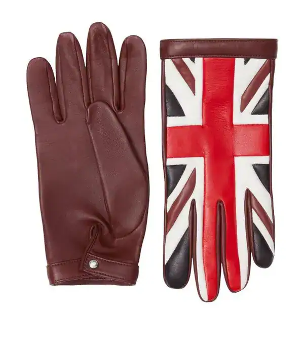 Burberry Lambskin Union Flag Gloves Red Editorialist - Main Image