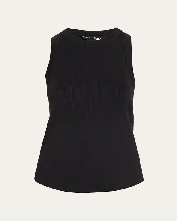 Veronica Beard Jordyn Rib-knit Tank Top - Black