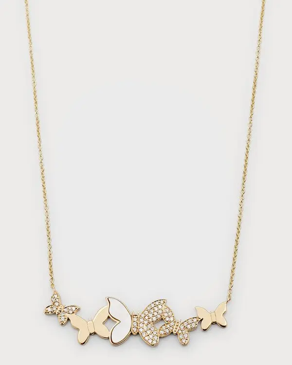 SYDNEY EVAN Butterfly Cluster Diamond Necklace