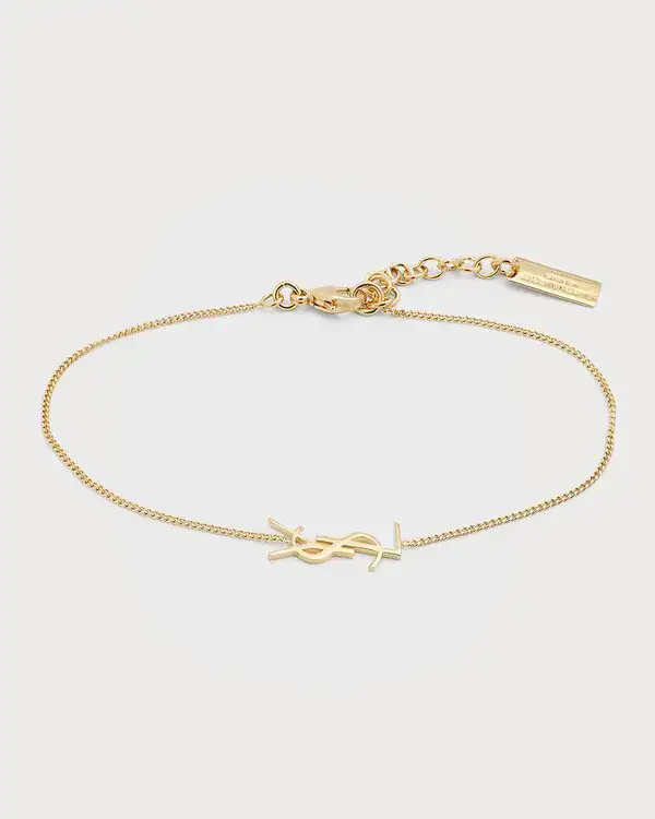 Saint Laurent Ysl Monogram Chain Bracelet - Gold | Editorialist