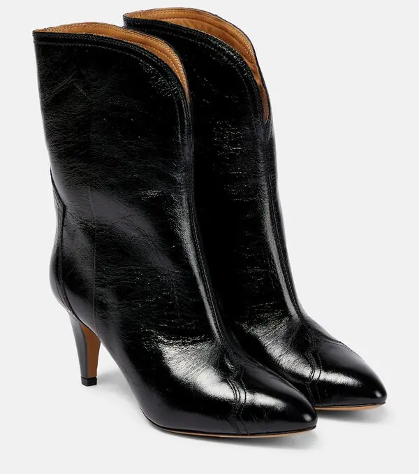 Isabel Marant Dytho Crinkled Leather Ankle Boots