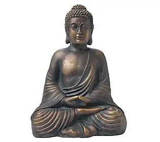 GLITZHOME Meditating Zen Buddha Lawn Garden Sta Tue Medium