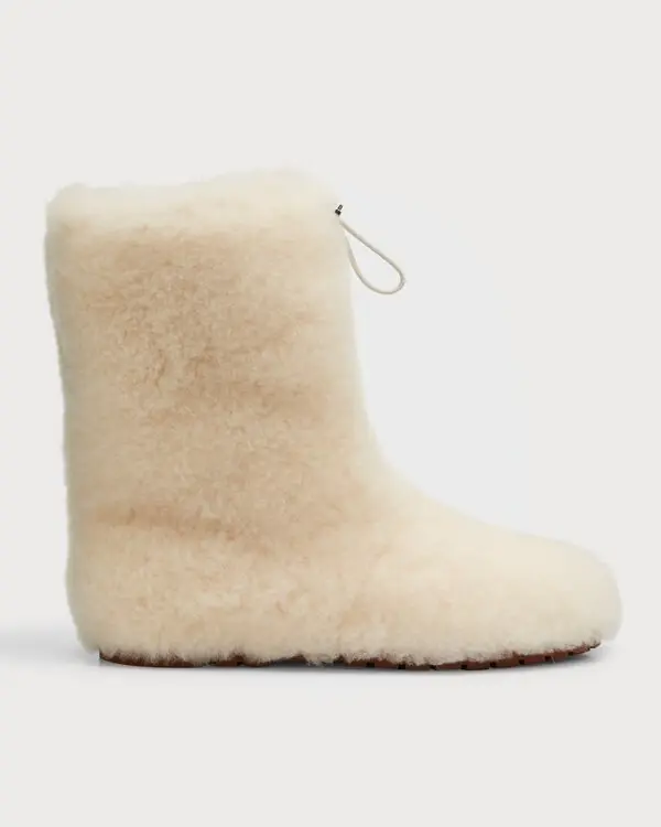 Loro Piana Quinn Shearling Ankle Boots - White
