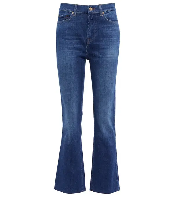 7 For All Mankind Slim Kick High-rise Jeans - Blue