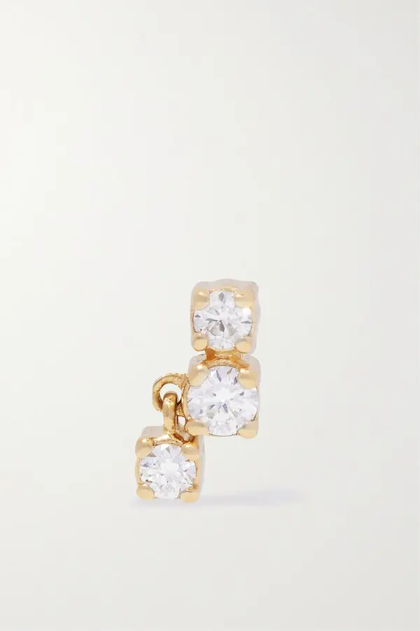 KIMAI Three Drops 18-karat Recycled Laboratory-grown Diamond Single Earring