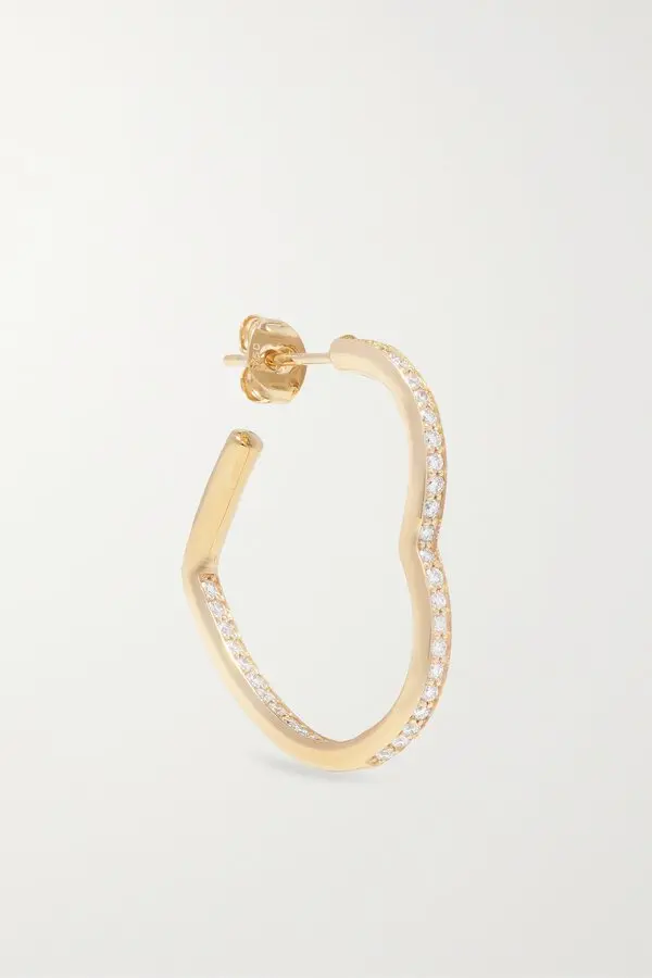 KIMAI Open Heart 18-karat Recycled Laboratory-grown Diamond Single Hoop Earring