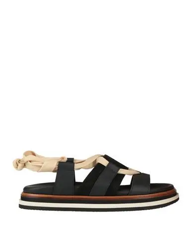 Hogan Leather Thong Sandals - Black