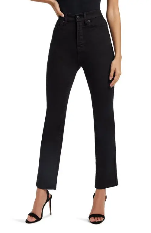 Good American Good Curve High-waist Straight-leg Jeans - Black 001