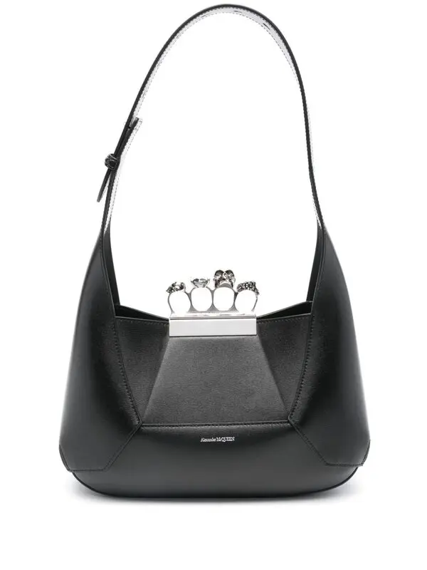 Alexander McQueen Leather Handheld Bag - Black/silver-tone