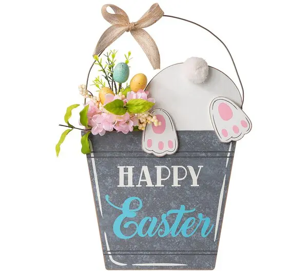 GLITZHOME Bottoms Up Bunny Easter Hanging Wall Cor