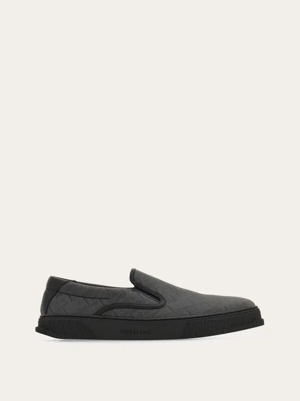 FERRAGAMO Jacquard Fabric Slip-on Sneakers