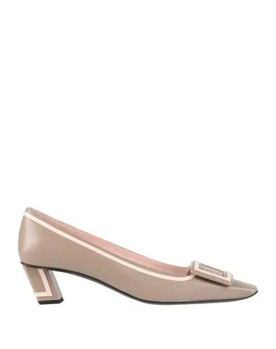 ROGER VIVIER Cream Leather Pumps - Sage Green