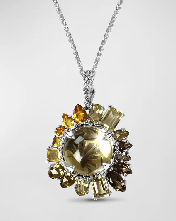 Stephen Dweck Multi-quartz And Citrine Pendant Necklace