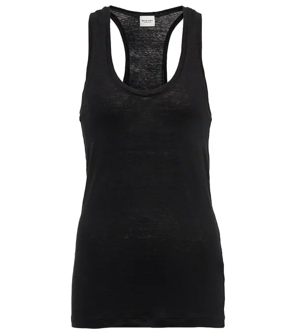 MARANT ETOILE Avien Linen Tank Top - Black