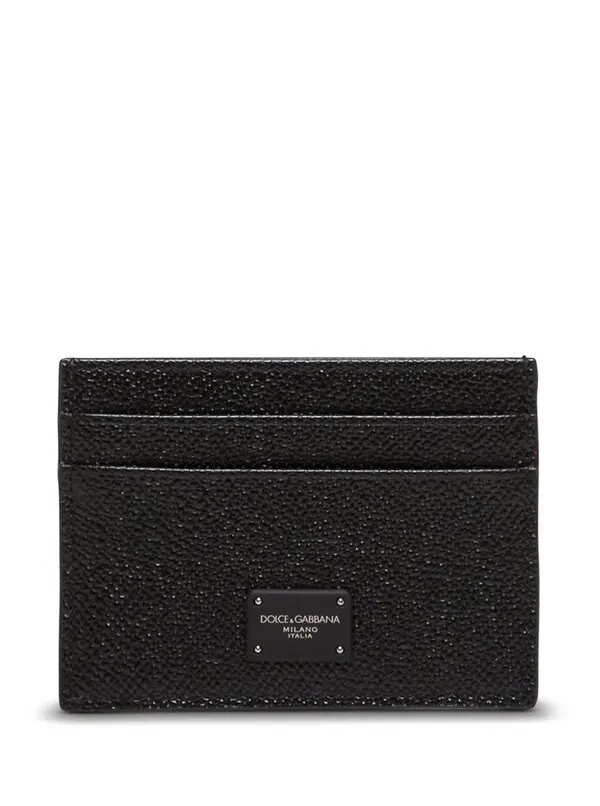 Dolce & Gabbana Leather Card Holder With Logo - Black | Editorialist