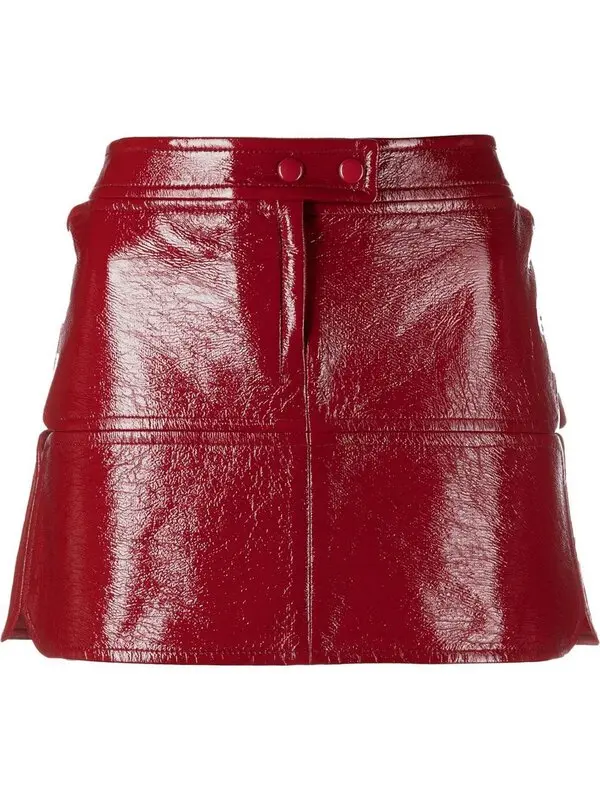 COURREGES Faux-leather Patent Miniskirt - Red