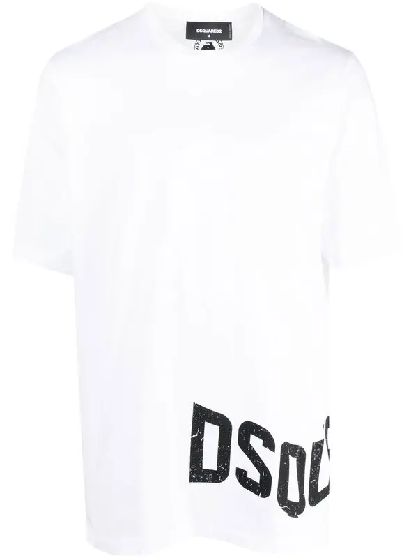 Dsquared2 Logo Print Cotton T-shirt - White