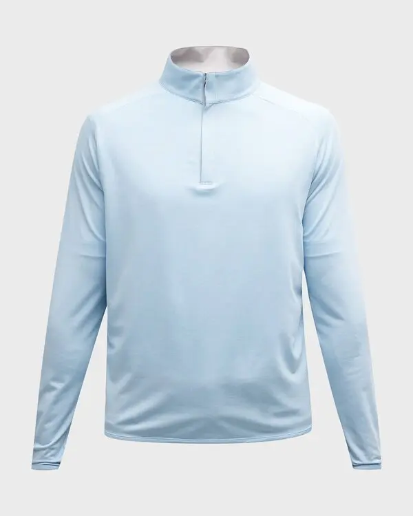 Peter Millar Stealth Performance Stretch Quarter-zip Sweater - Steel