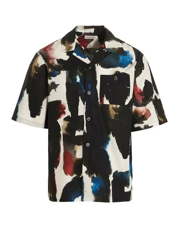 Alexander McQueen Watercolor Mcqueen Graffiti Shirt - Multicolor ...