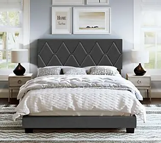 BOYD SPECIALTY SLEEP Diamond 4-slat Upholstered Bed Frame With Headboard Queen