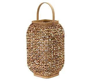 MELROSE International Tall Wicker Lantern 21.5